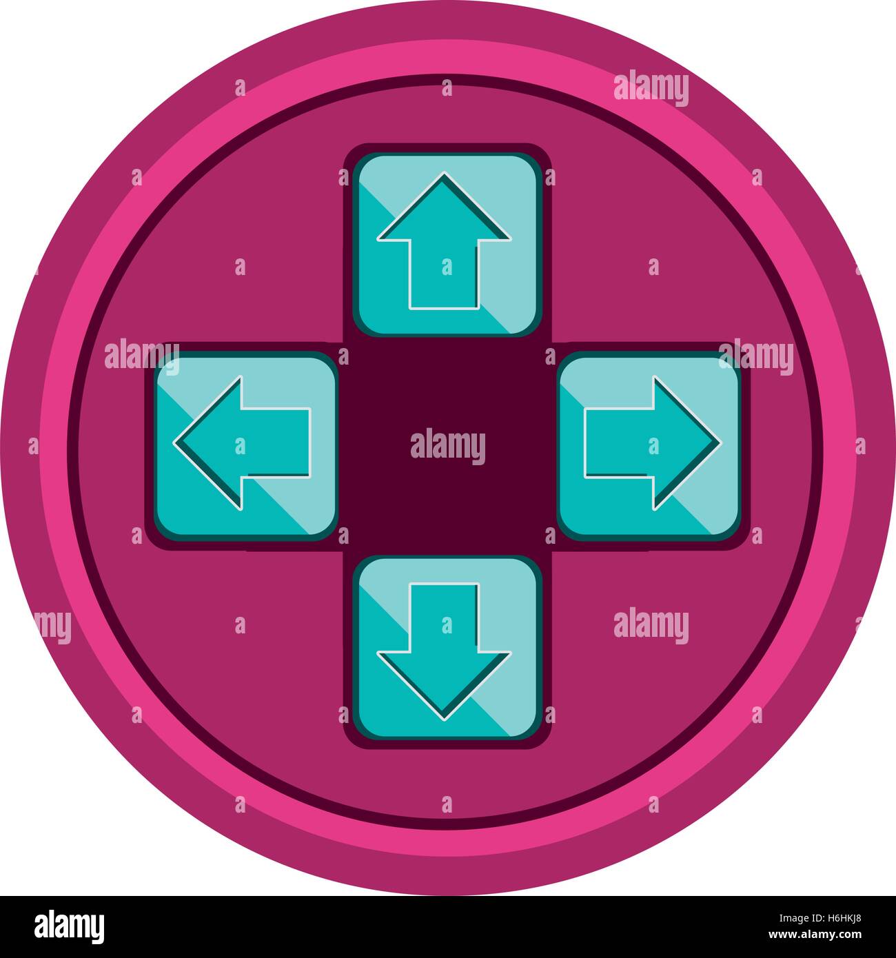 circular shape with arrows buttons for games vector illustration Stock ...