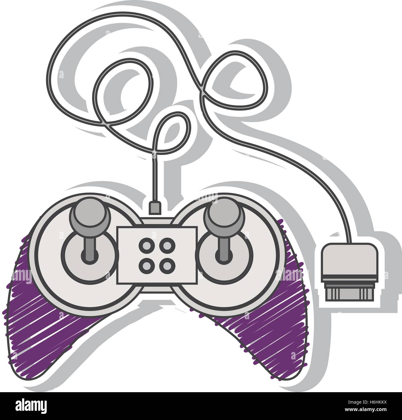 fushia striped remote control games with joystick vector illustration ...