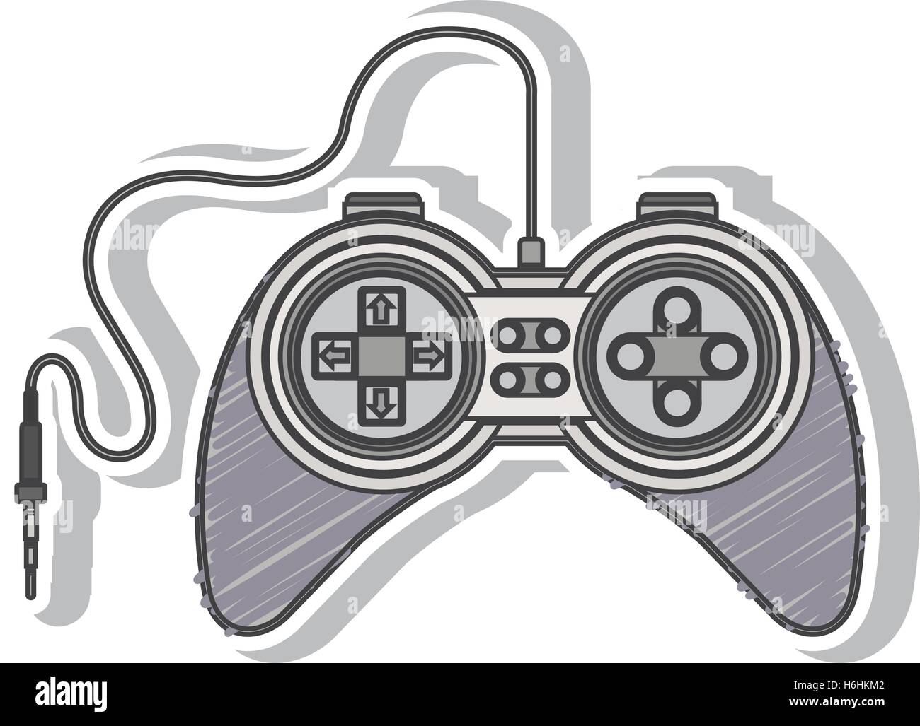 gray striped remote control games with jack connector vector ...