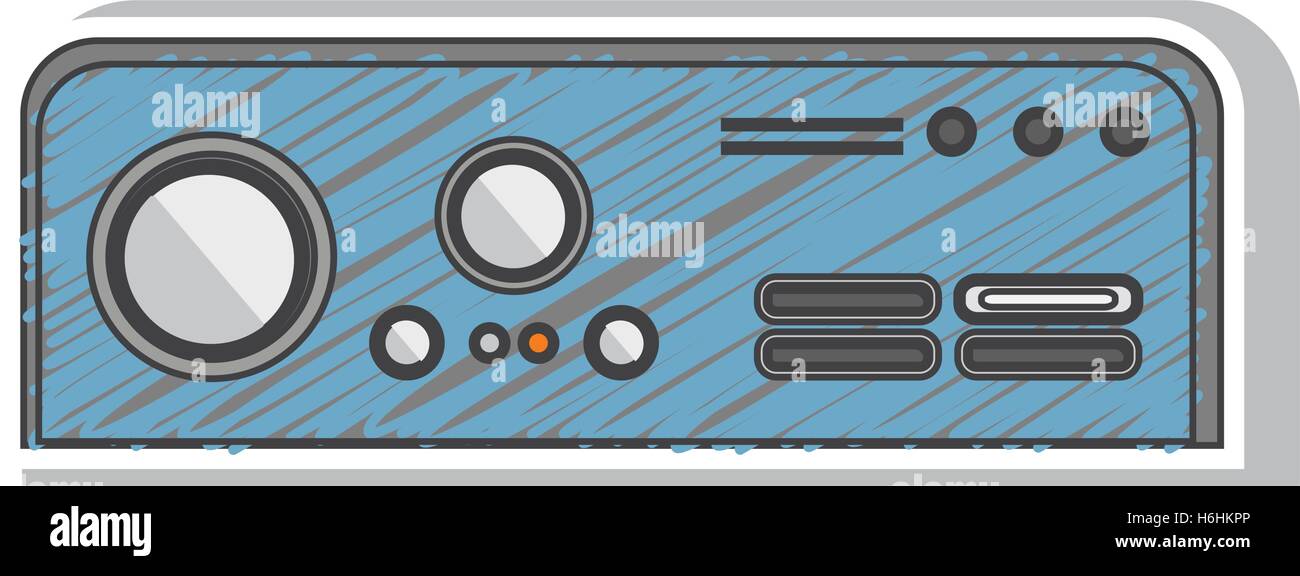 blue striped rectangle game console with buttons vector illustration ...