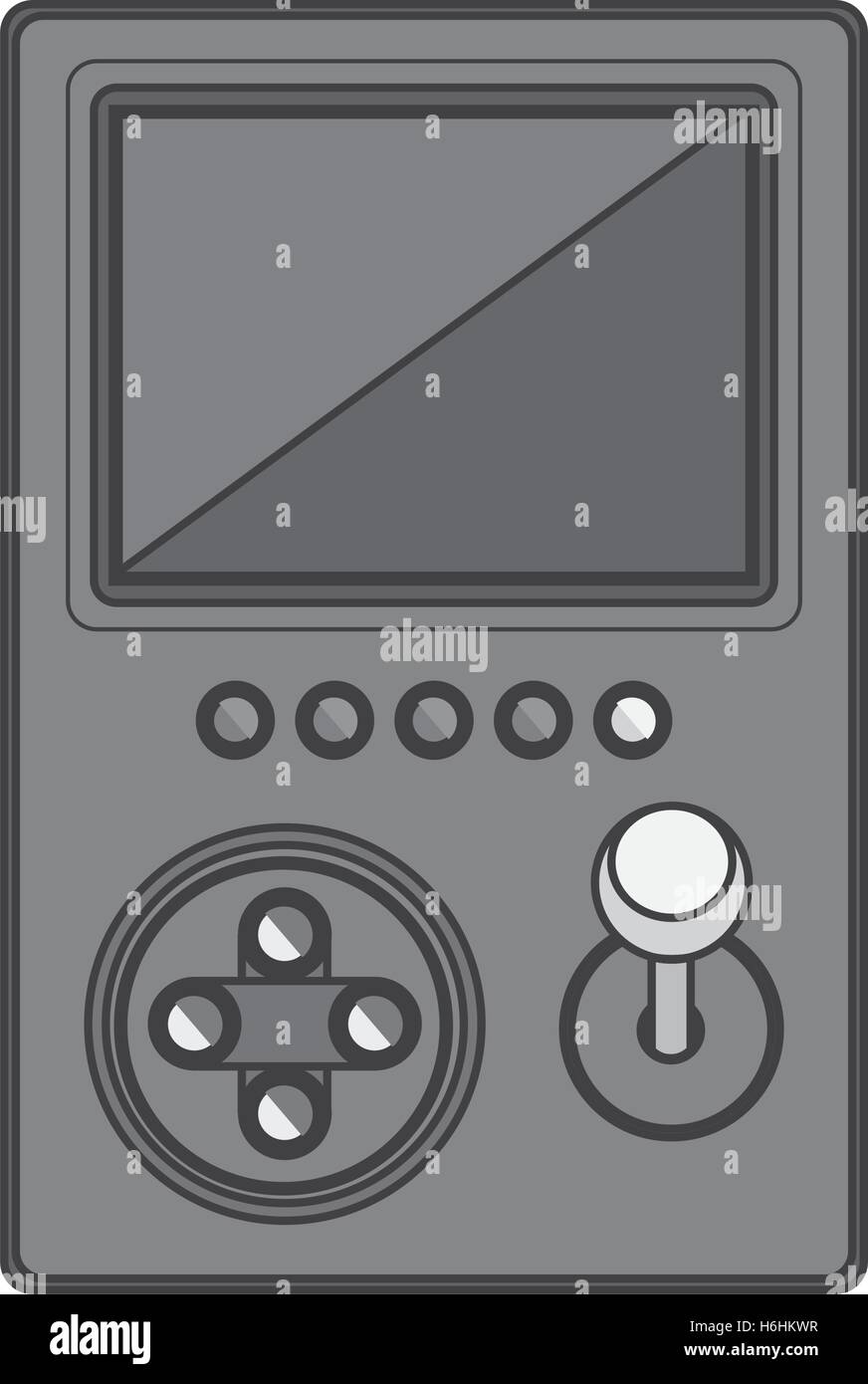 silhouette monochrome game cube remote control with screen and joystick ...