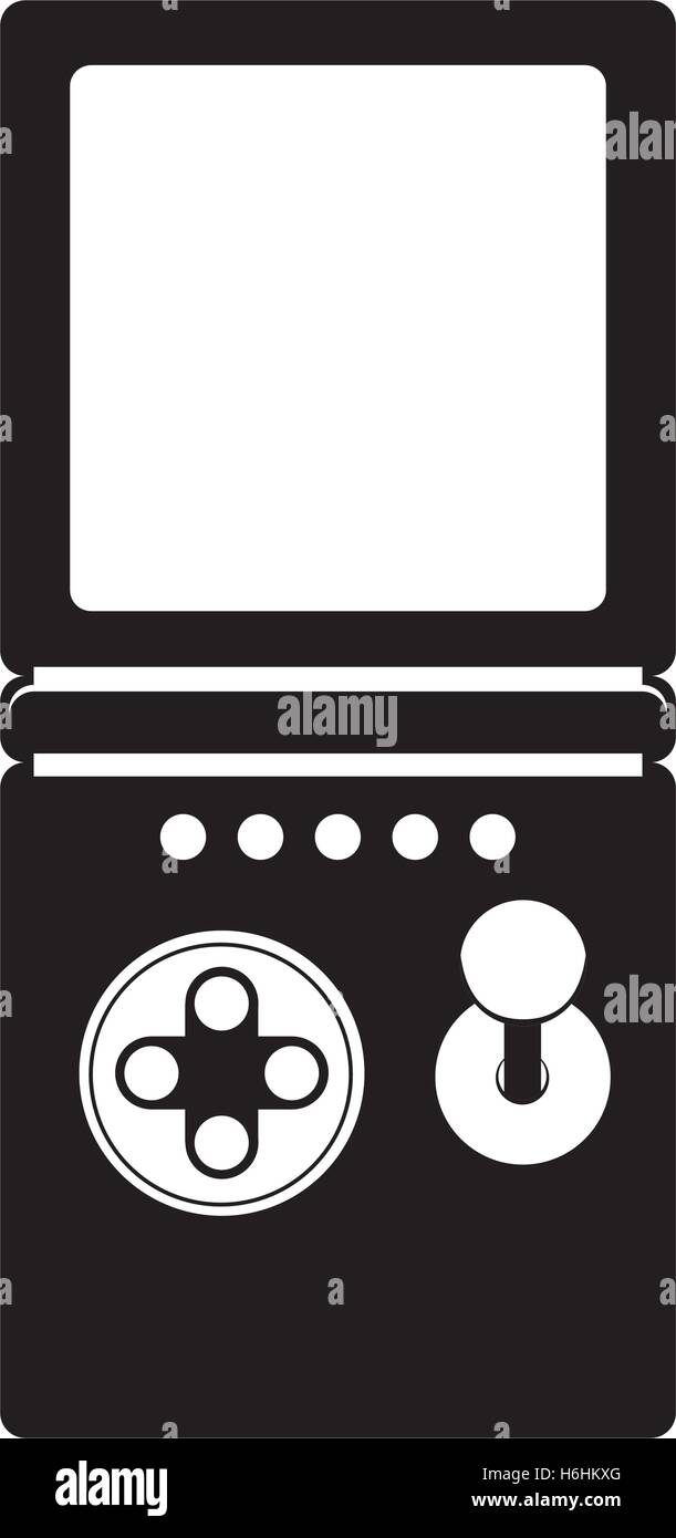 silhouette remote control for games with screen and joystick vector ...