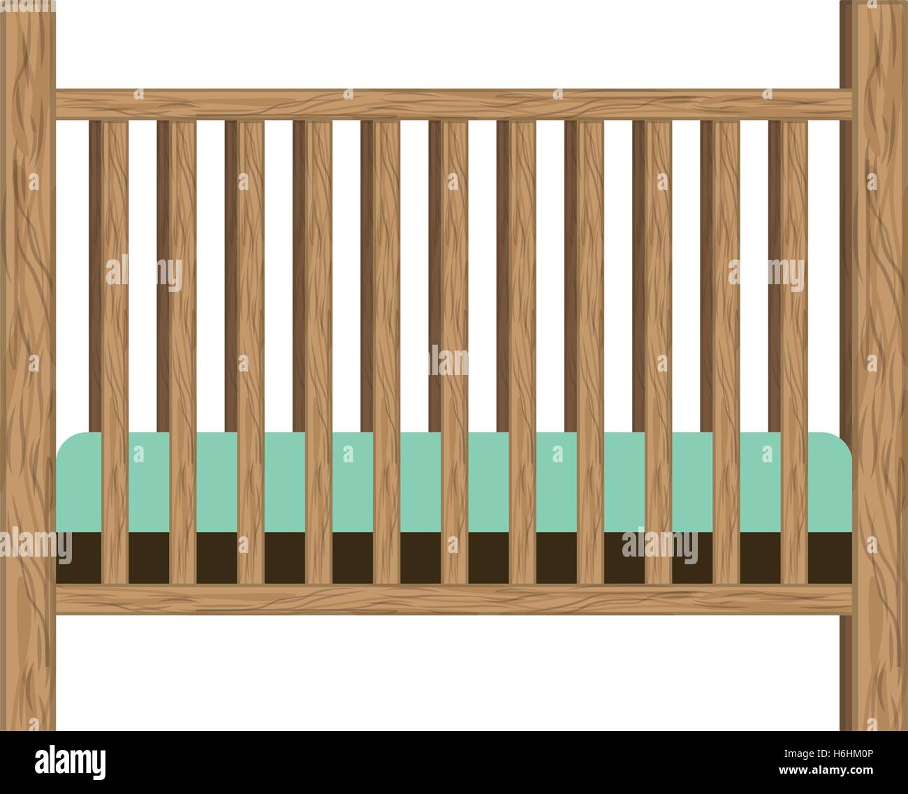 baby crib with wood railing vector illustration Stock Vector Image ...