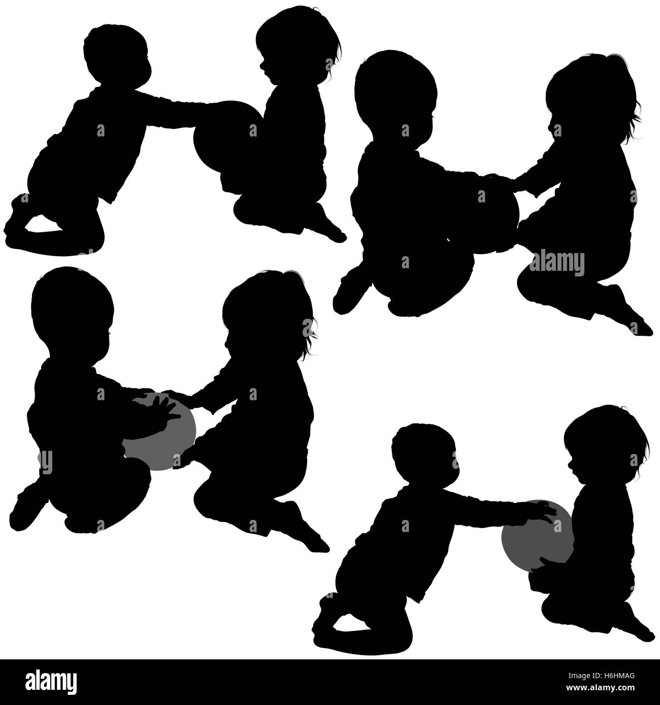 Preschool children playing Black and White Stock Photos & Images - Alamy
