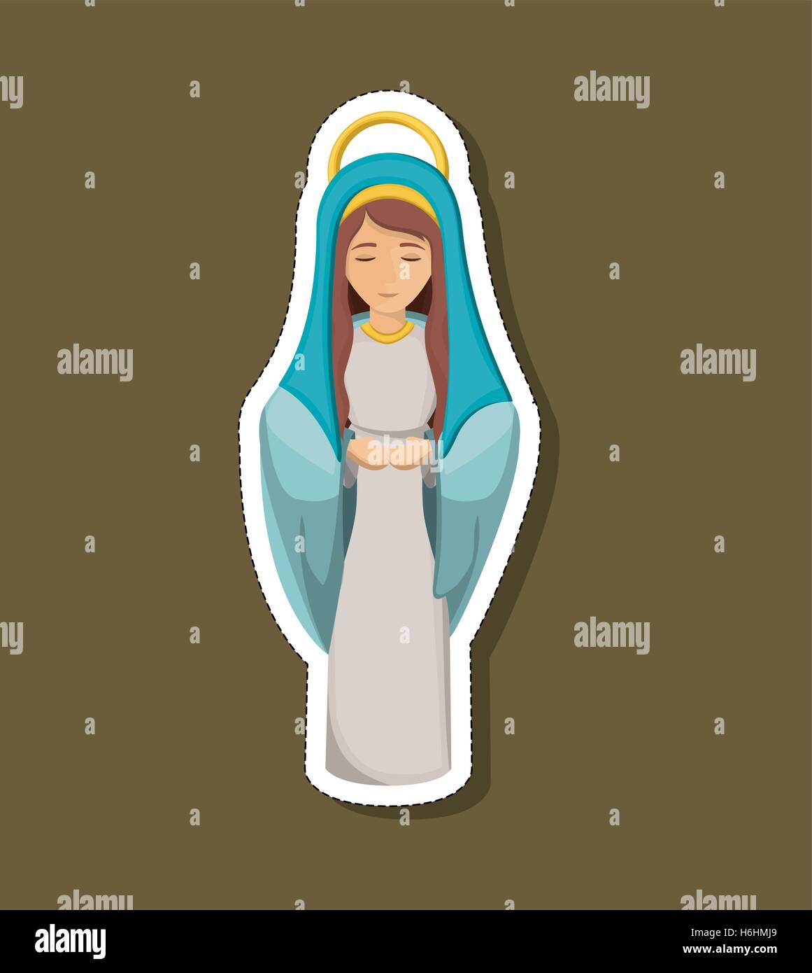 Mary cartoon icon. Holy night family christmas and betlehem theme ...