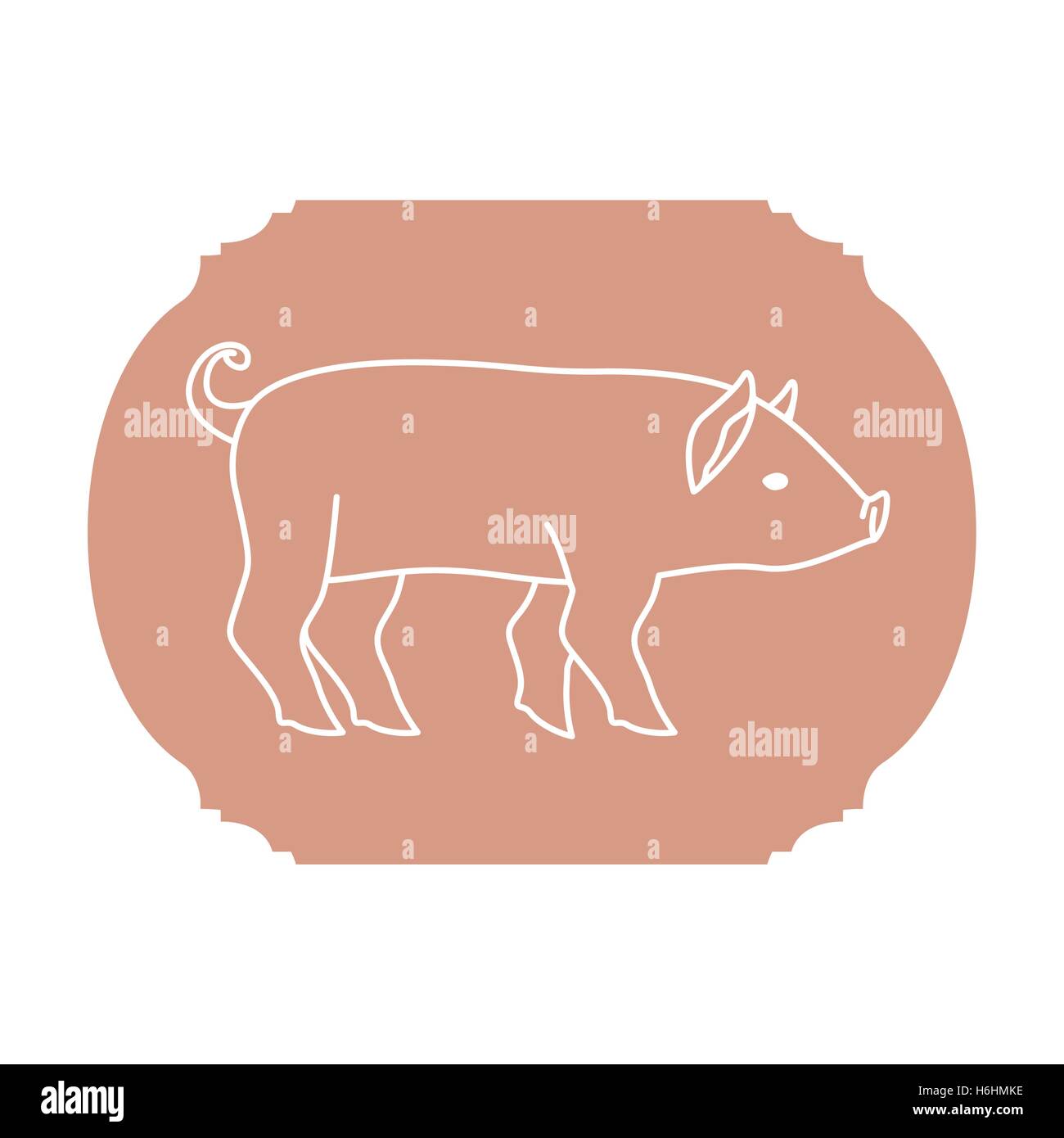 Pork icon. Livestock animal life nature and fauna theme. Isolated ...