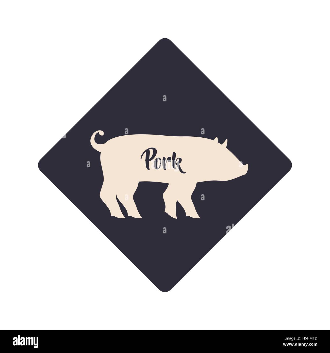 Pork icon. Livestock animal life nature and fauna theme. Isolated ...