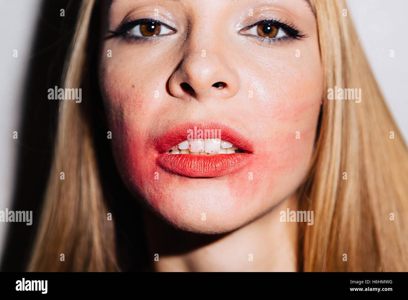 Messy lipstick pose hi-res stock photography and images - Alamy