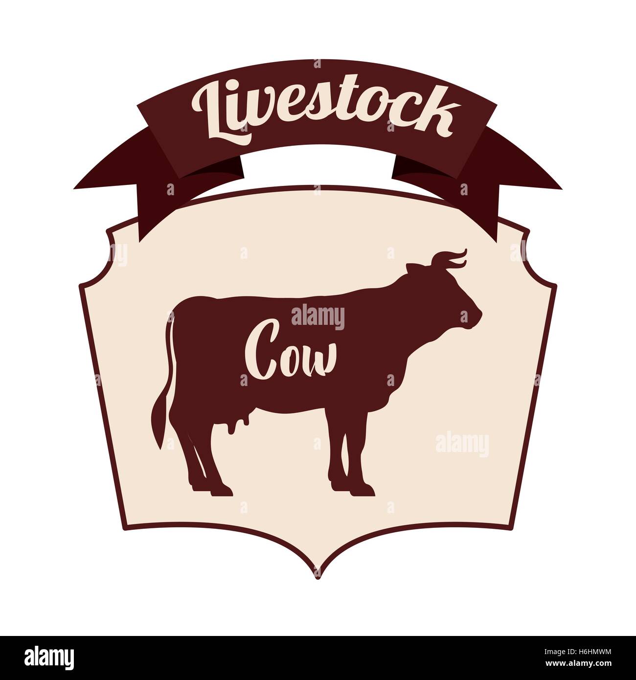 Cow icon. Livestock animal life nature and fauna theme. Isolated design ...