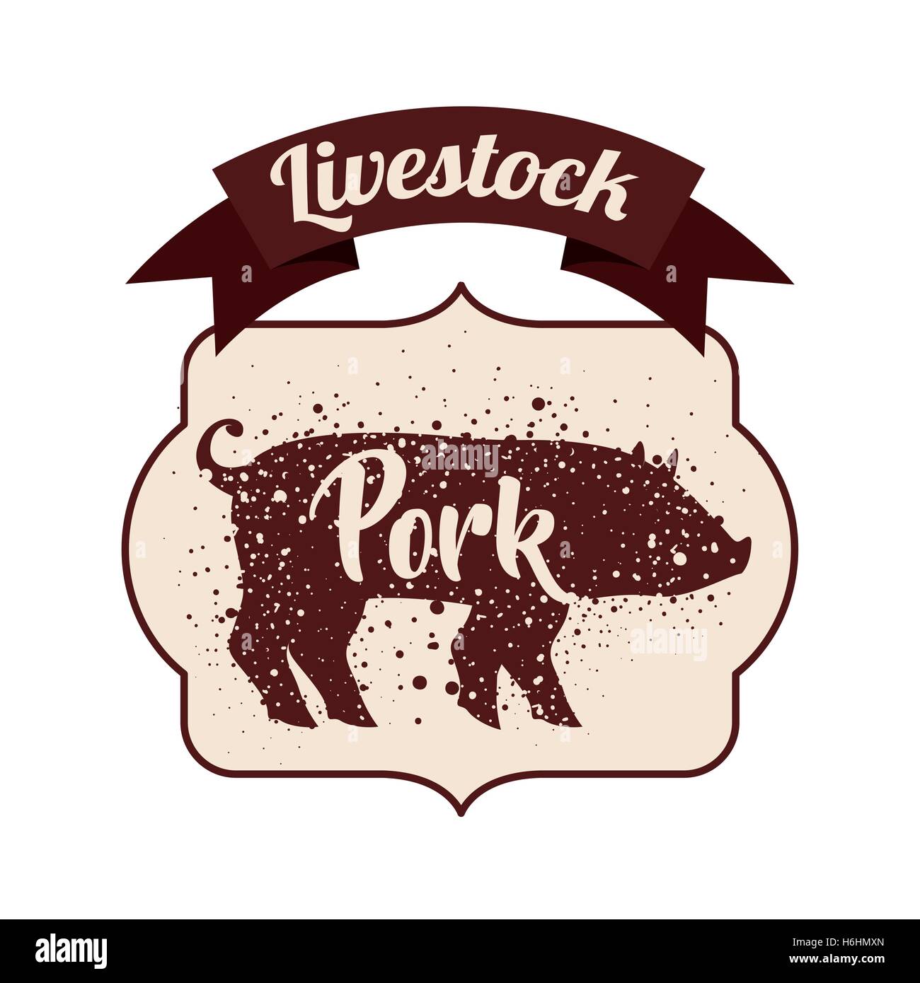Pork icon. Livestock animal life nature and fauna theme. Isolated ...