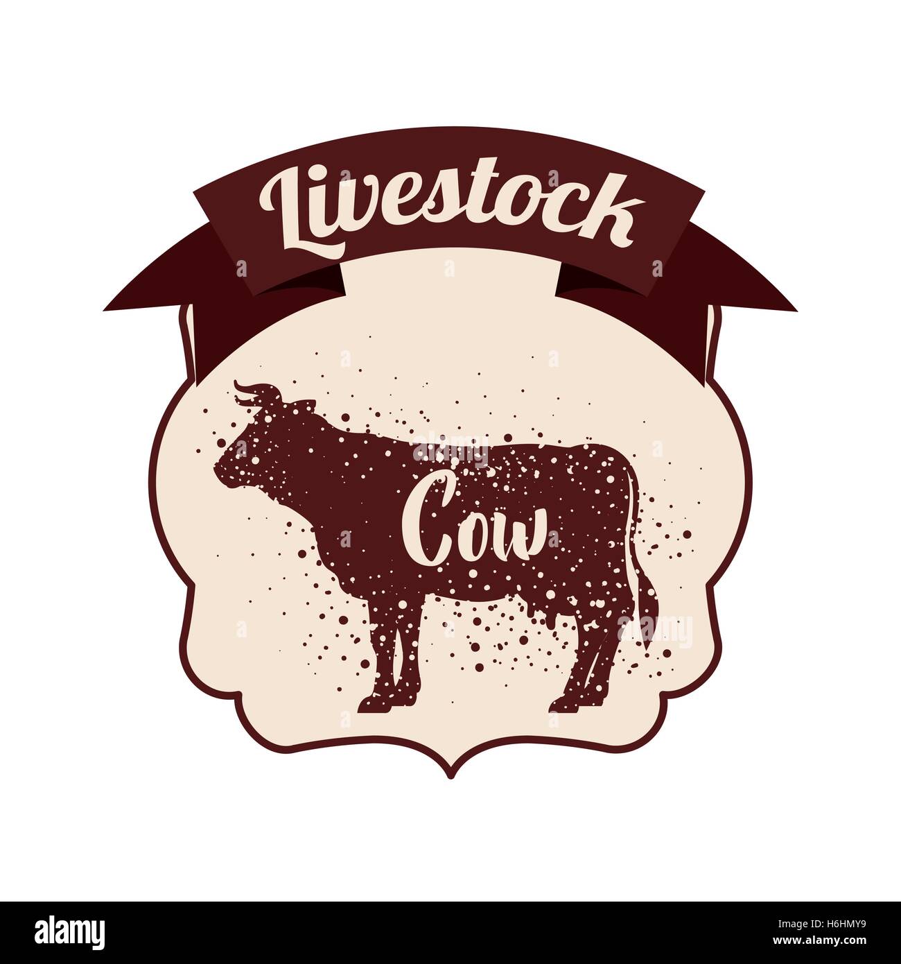 Cow icon. Livestock animal life nature and fauna theme. Isolated design ...