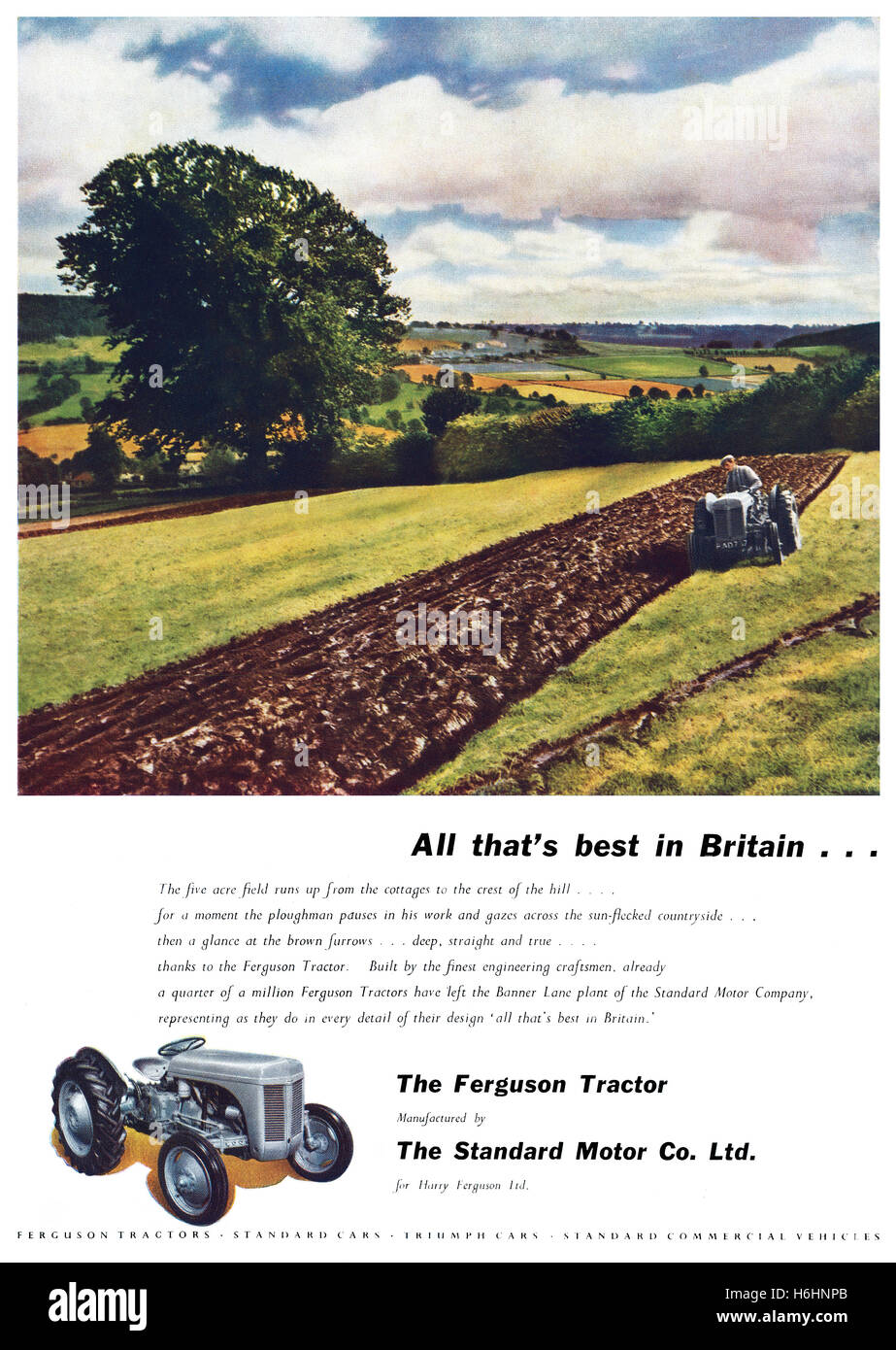 1952 British advertisement for Ferguson Tractors Stock Photo - Alamy