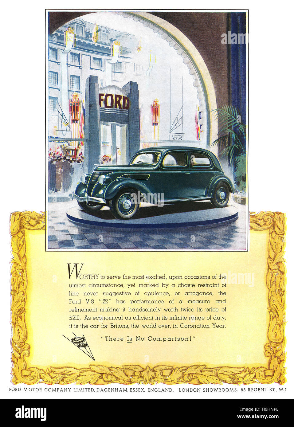 1937 British advertisement for the Ford V-8 22 Stock Photo - Alamy