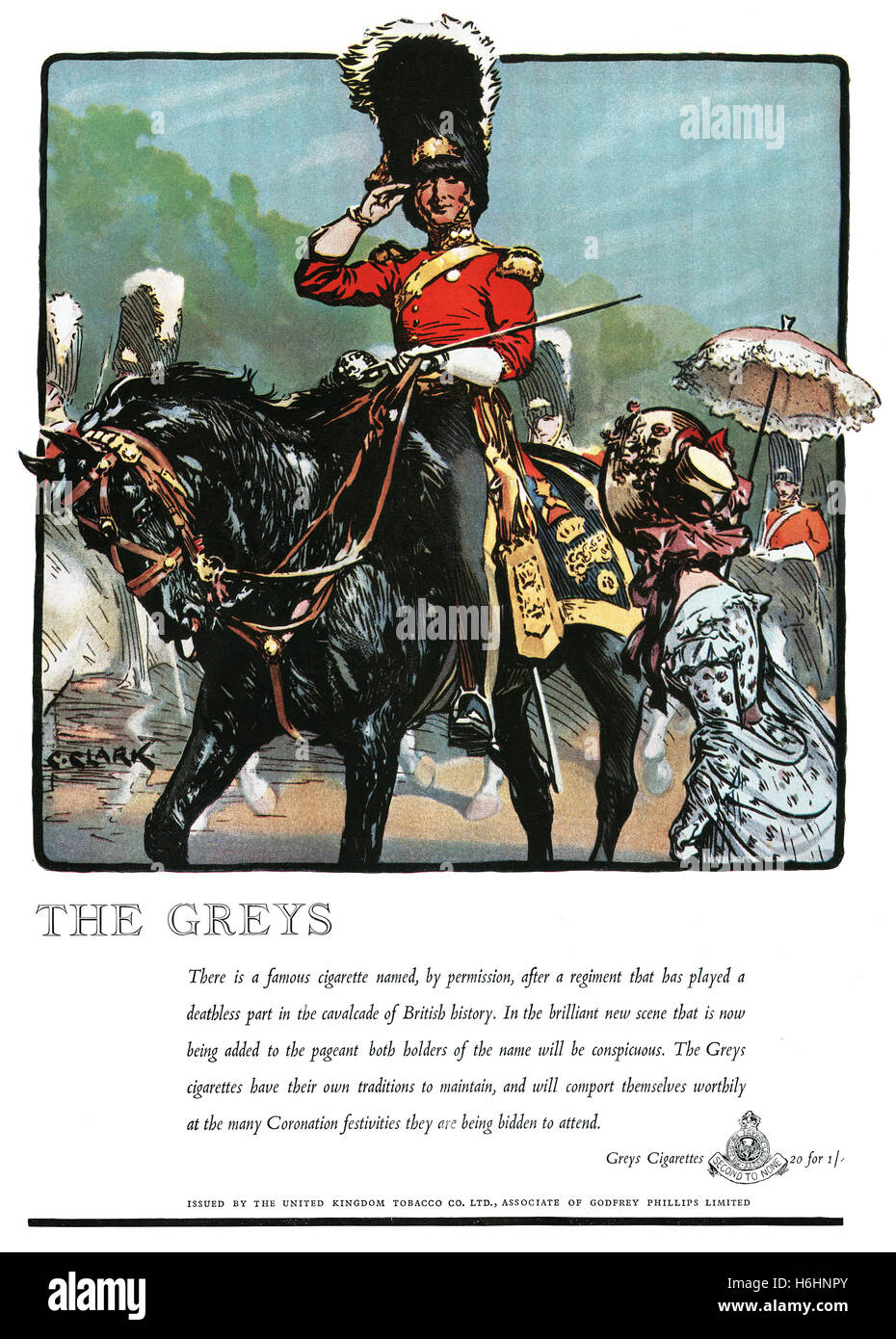 1937 British advertisement for Greys Cigarettes Stock Photo - Alamy