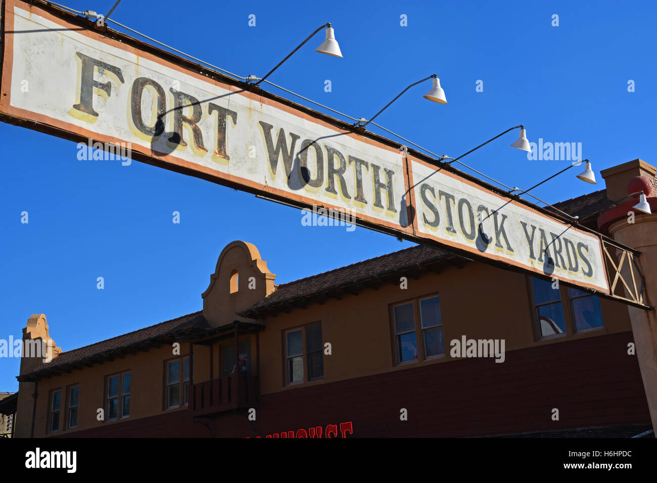 The "Fort Worth Stock Yards" sign over the main street has been a long ...