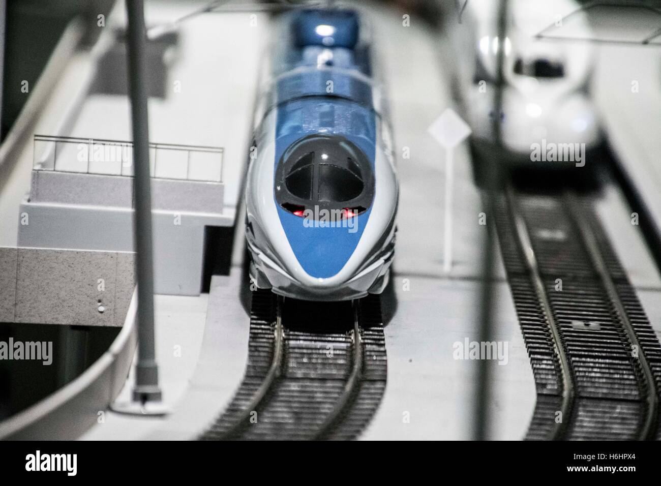Shikansen train model Kyoto Railway Museum Stock Photo - Alamy