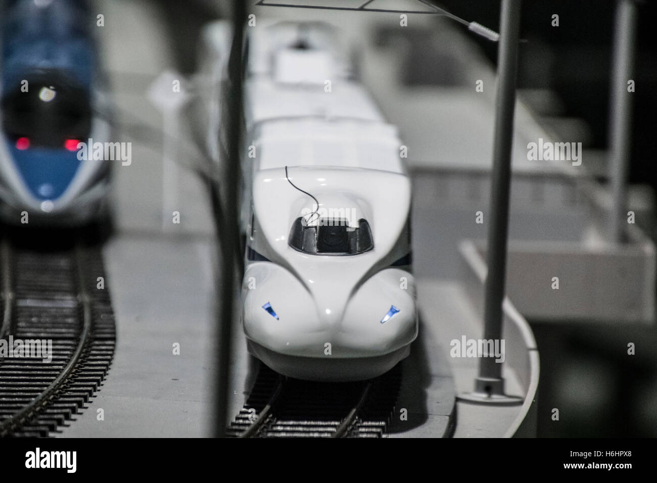 Shikansen train model Kyoto Railway Museum Stock Photo - Alamy