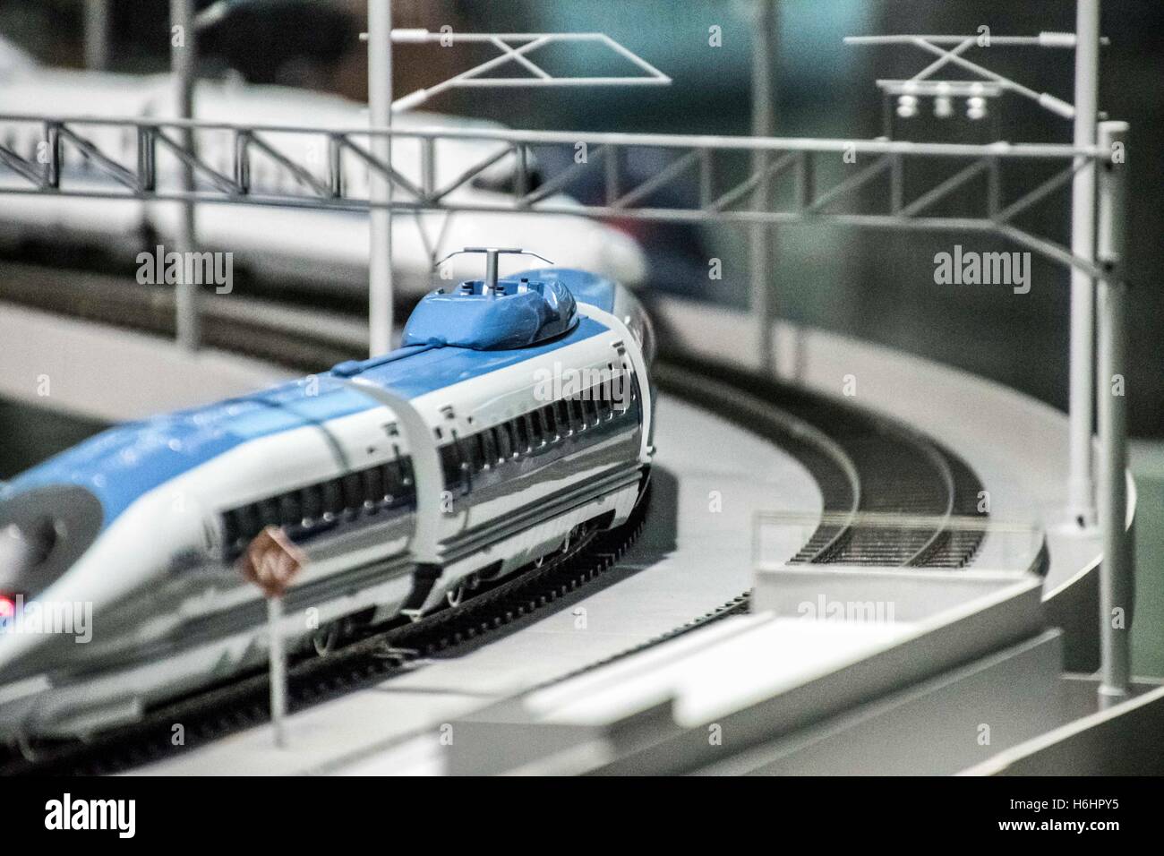 Shikansen train model Kyoto Railway Museum Stock Photo - Alamy