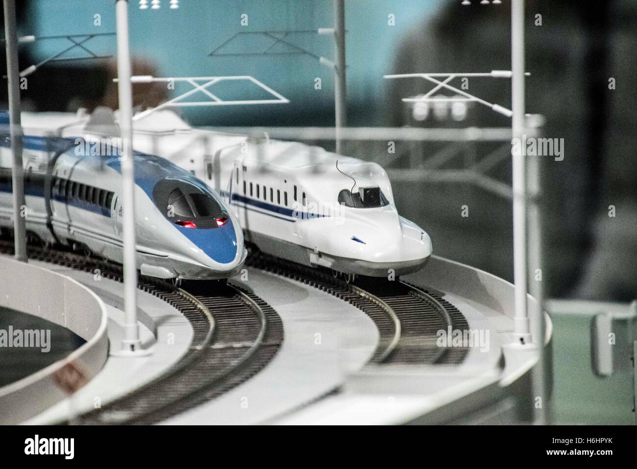 Shikansen train model Kyoto Railway Museum Stock Photo - Alamy