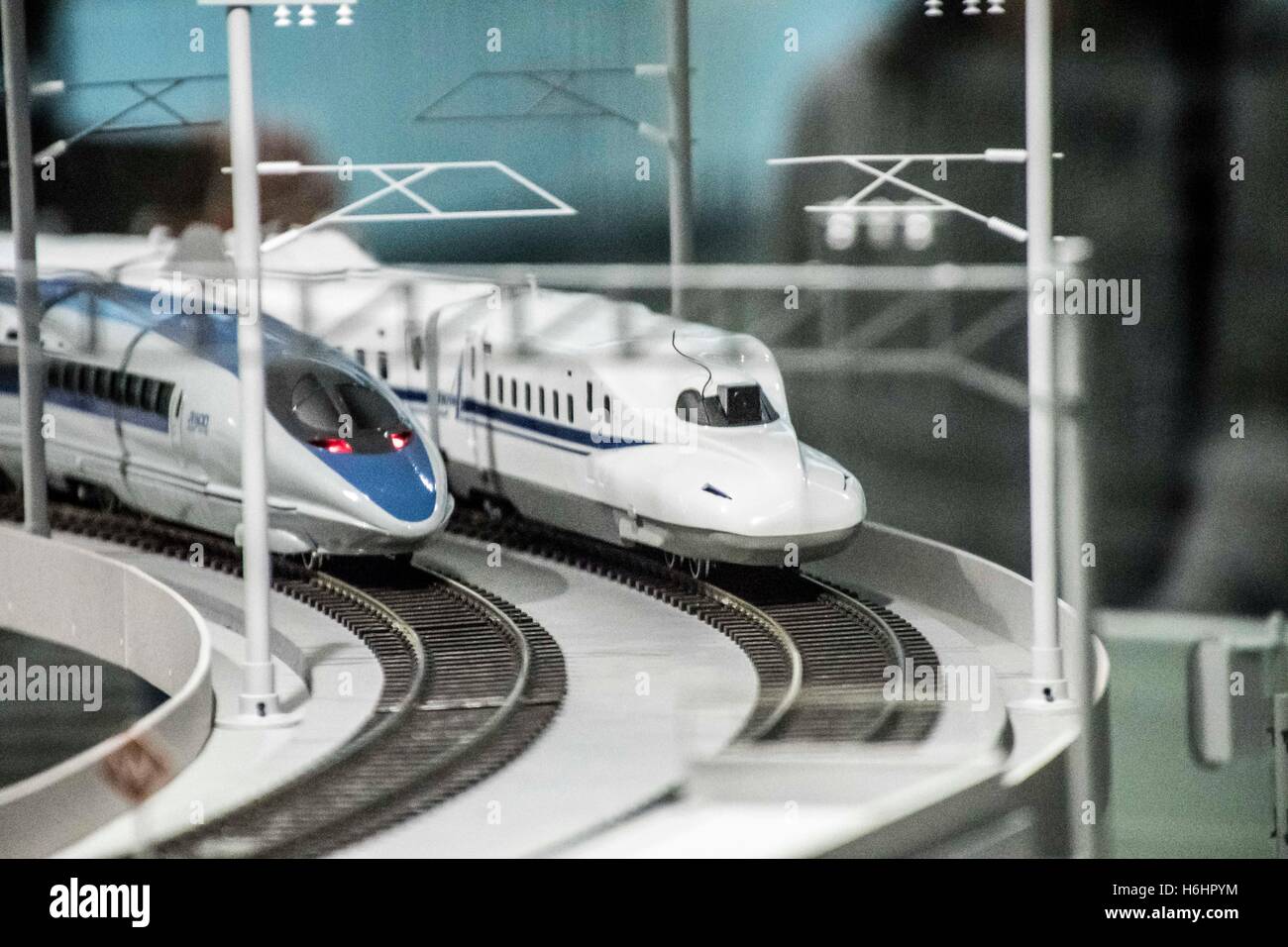Shikansen train model Kyoto Railway Museum Stock Photo - Alamy