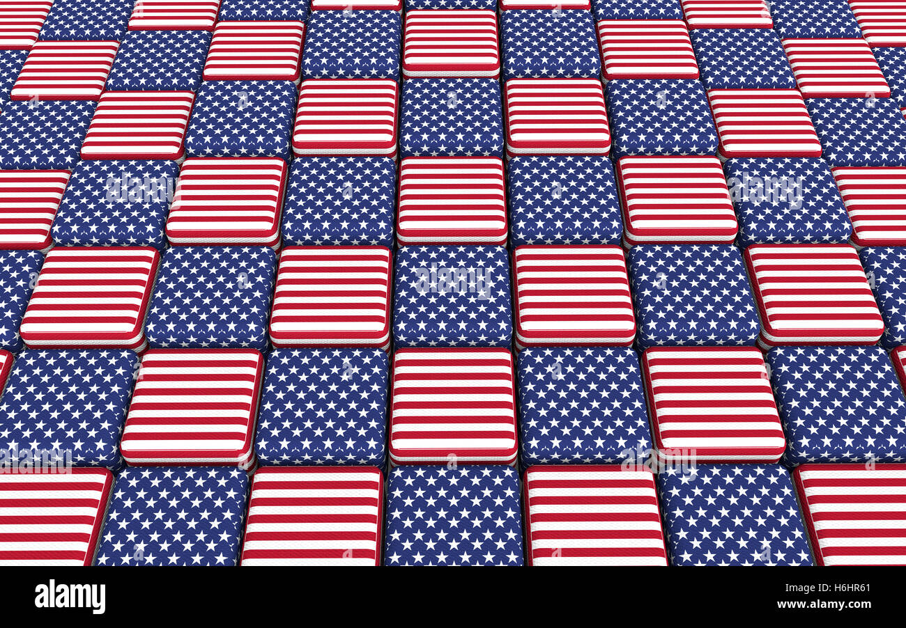 American flag themed cubes floor Stock Photo - Alamy