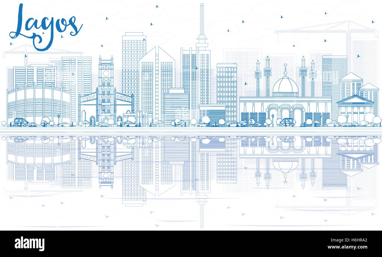 Lagos skyline view Stock Vector Images - Alamy