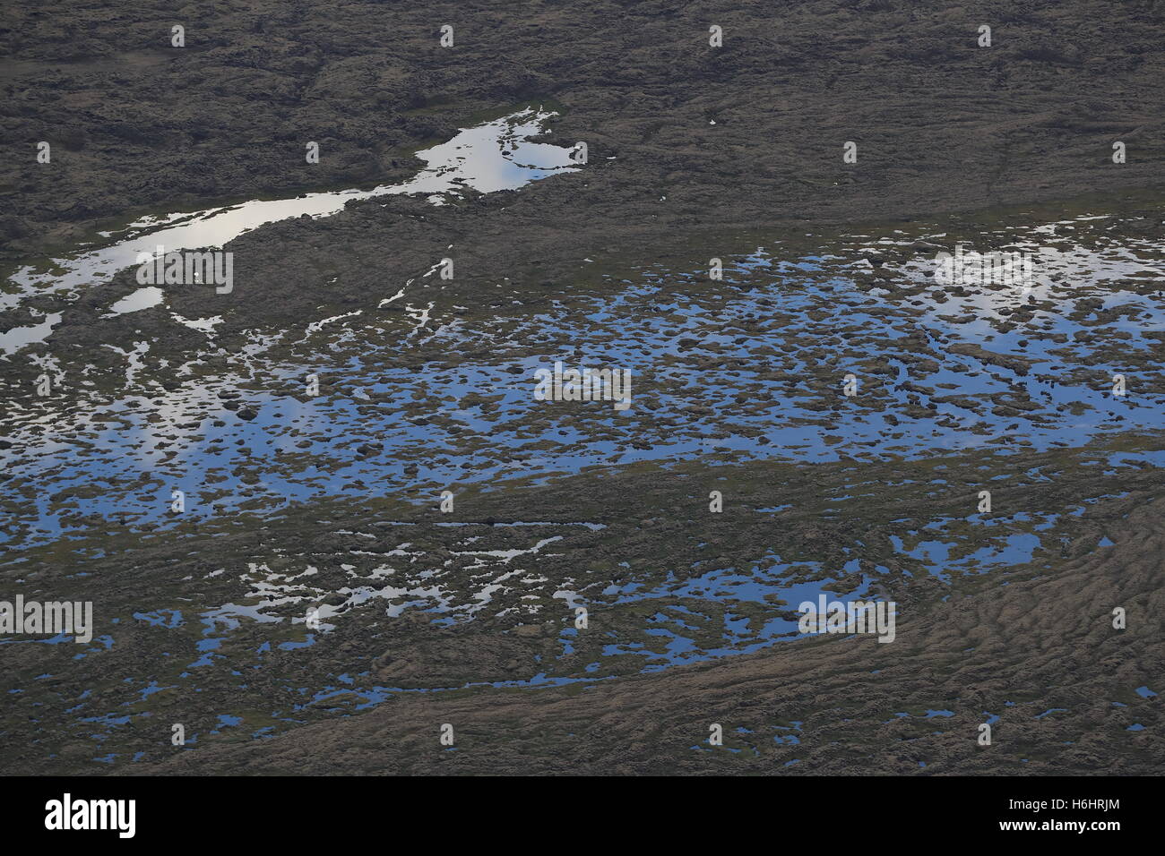 Aerial view, Laki craters, Laki or Lakagigar vulcanic fissure, Iceland ...