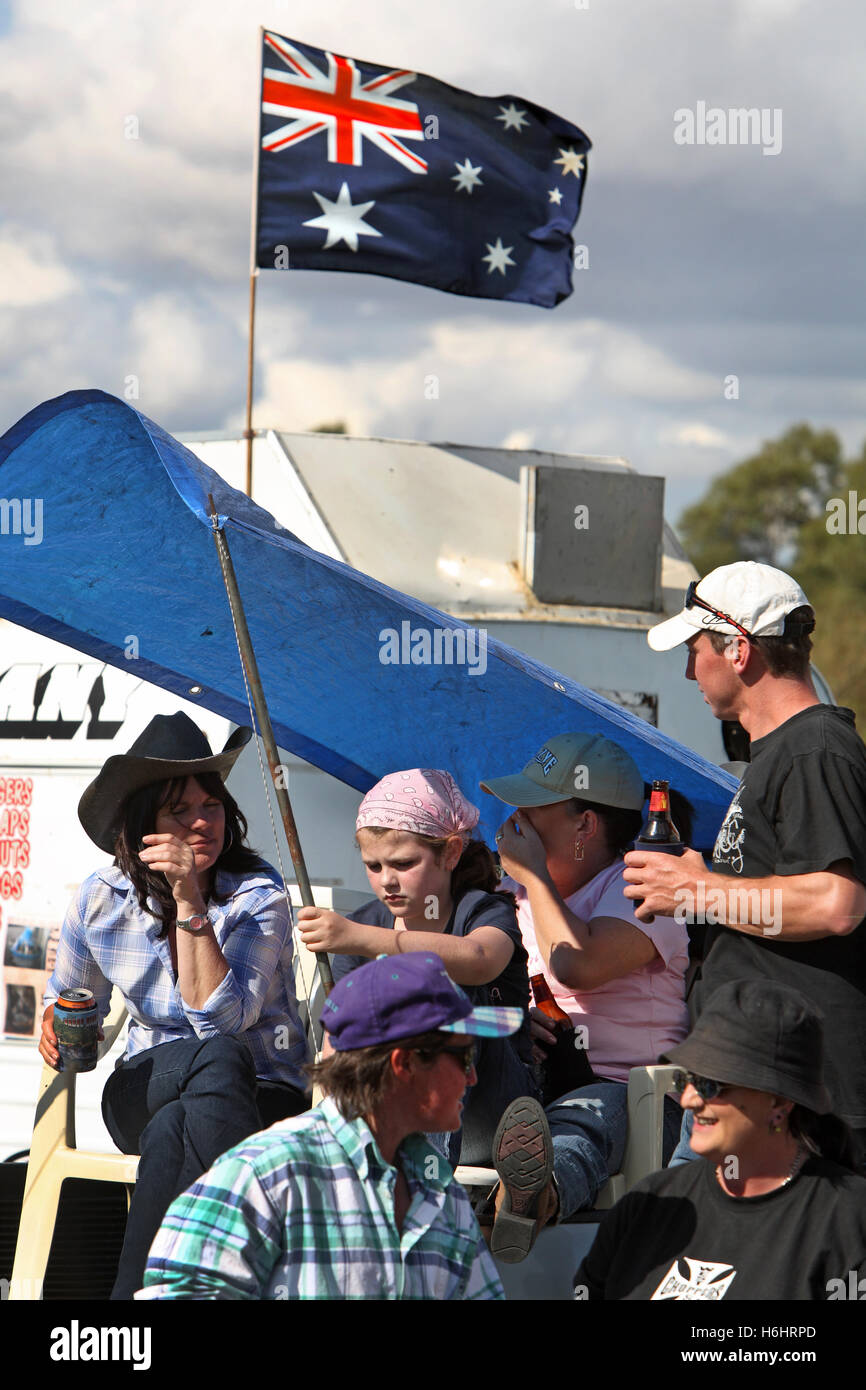 Spectators at the annual Lang Lang Rodeo. Victoria, Australia Stock ...