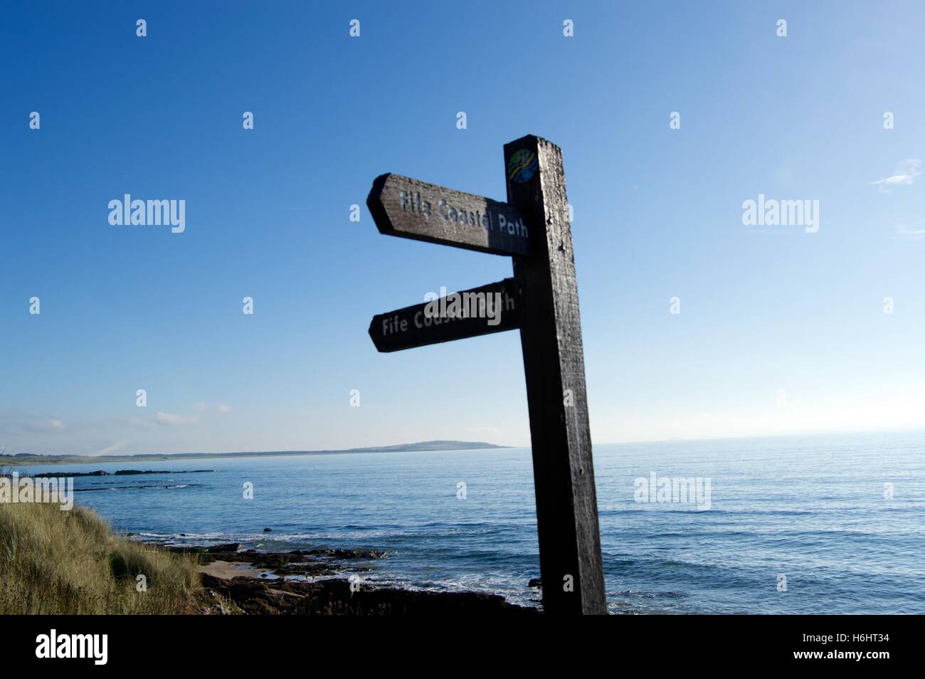 Fife coastal sign Scotland Stock Photo - Alamy