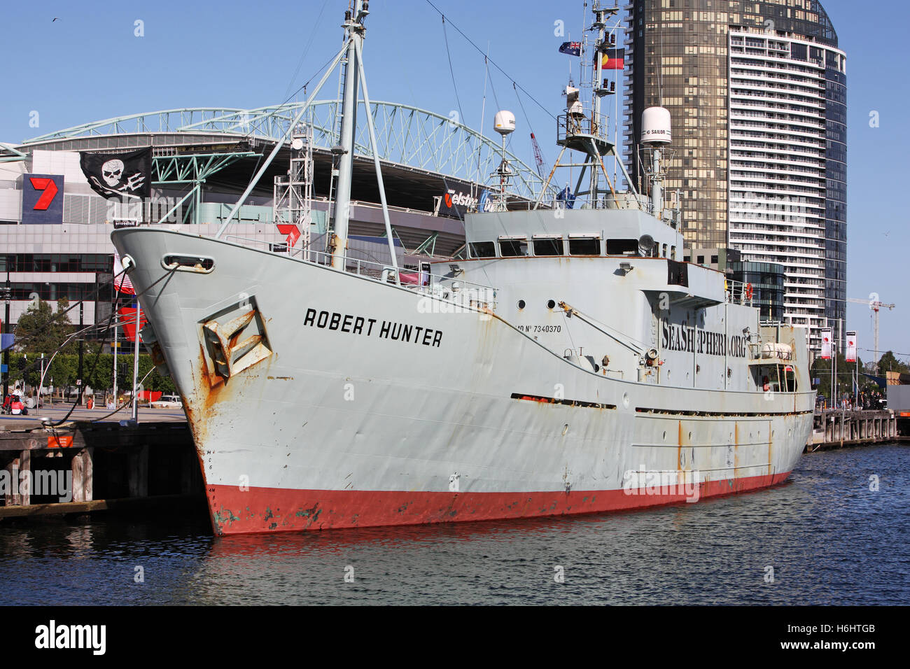 Sea shepherd vessel MV Robert Hunter at the pier in Melbourne's ...