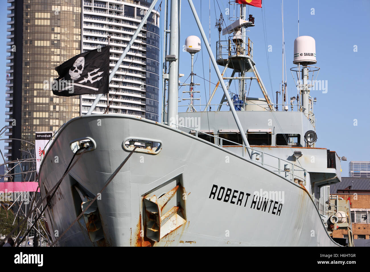 Sea shepherd vessel MV Robert Hunter at the pier in Melbourne's ...