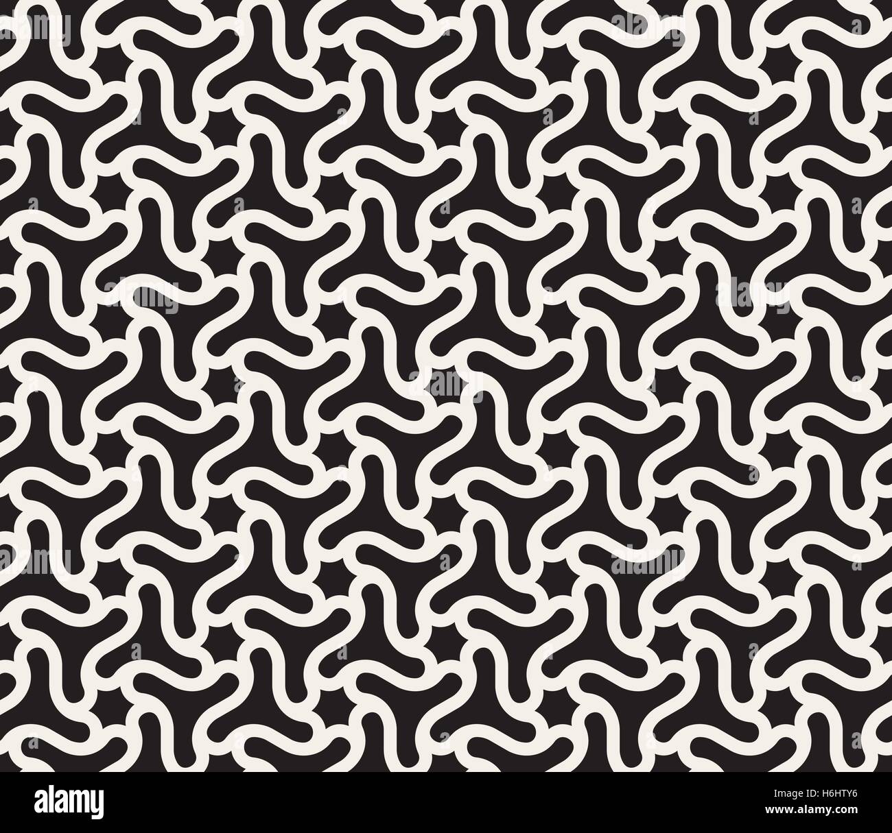 Vector Seamless Black and White Hexagonal Swirl Shape Pattern. Abstract ...