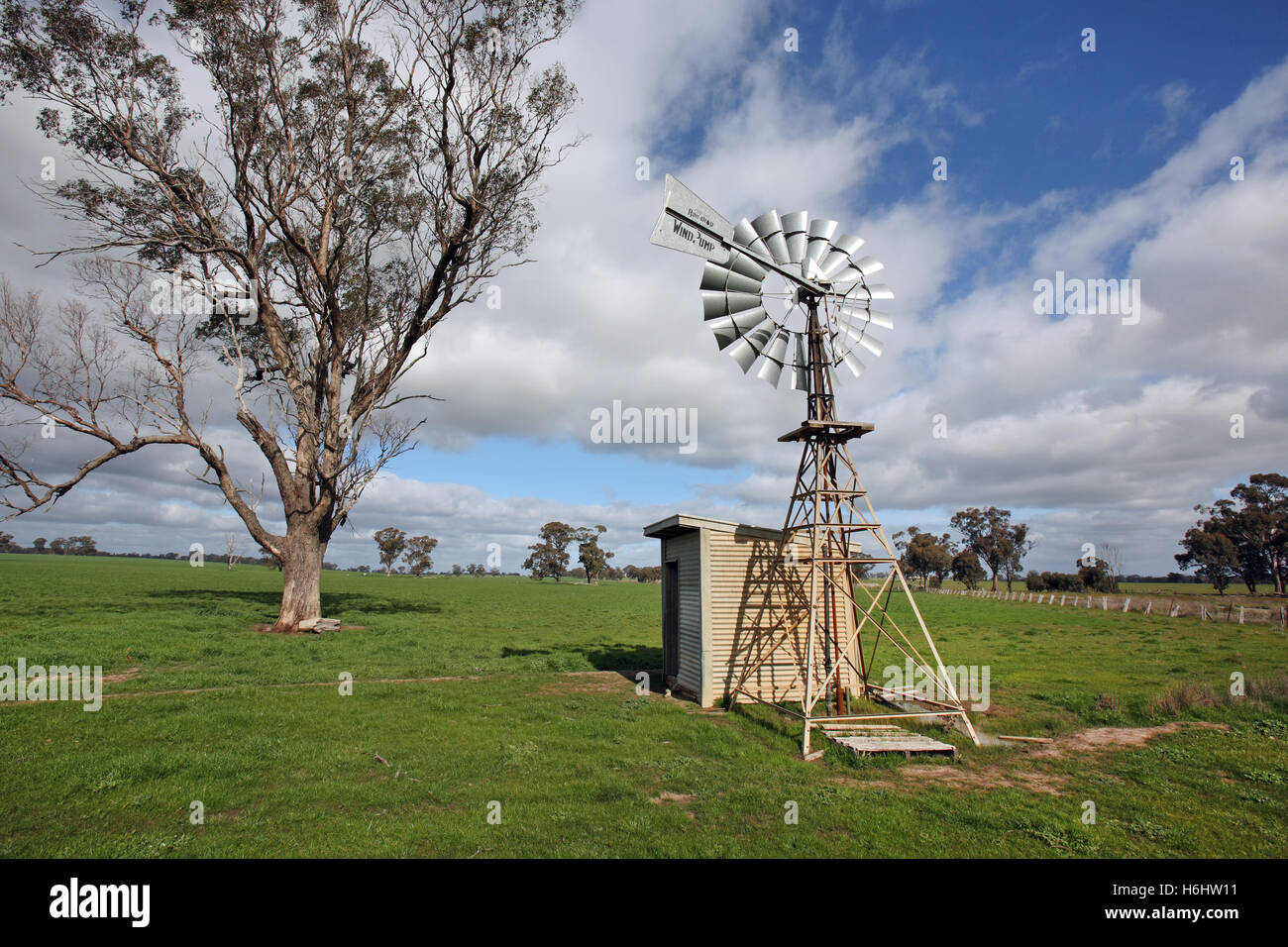 Windmill on a farm in victoria hi-res stock photography and images - Alamy