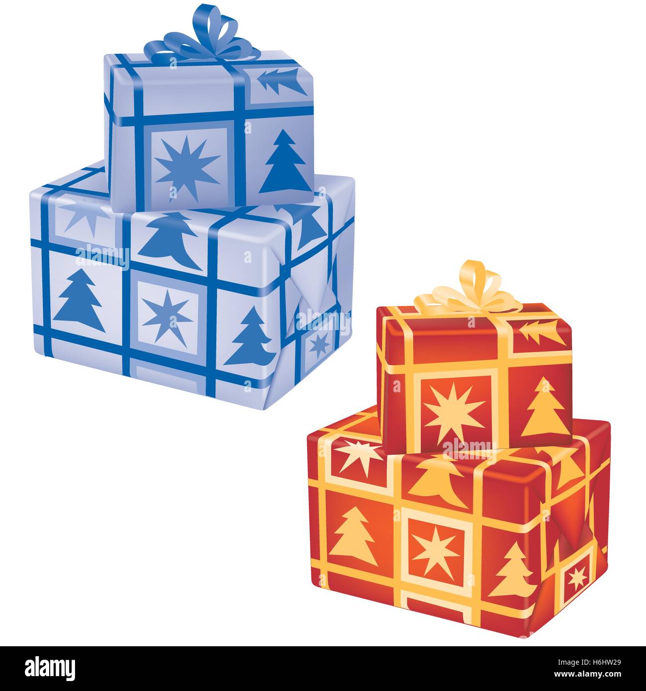 Christmas tree presents cut out Stock Vector Images - Alamy