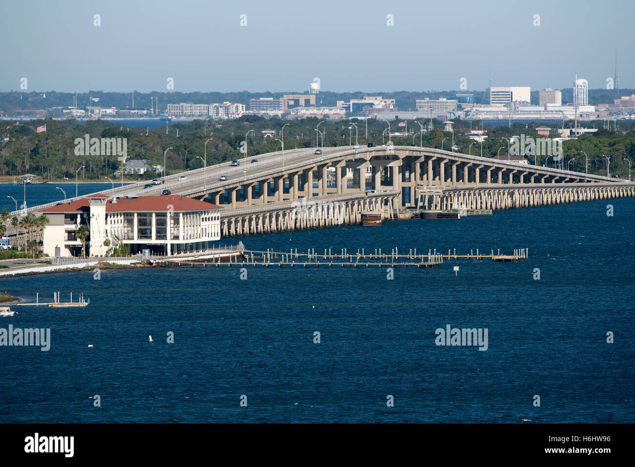 Pensacola Florida USA The Sikes Bridge which links Gulf Breeze to Pensacola Beach and Santa Rosa ...