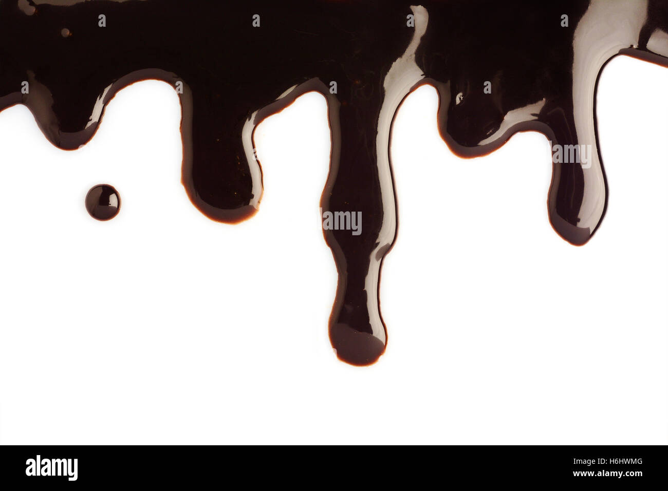 Melted chocolate dripping isolated on white background Stock Photo - Alamy