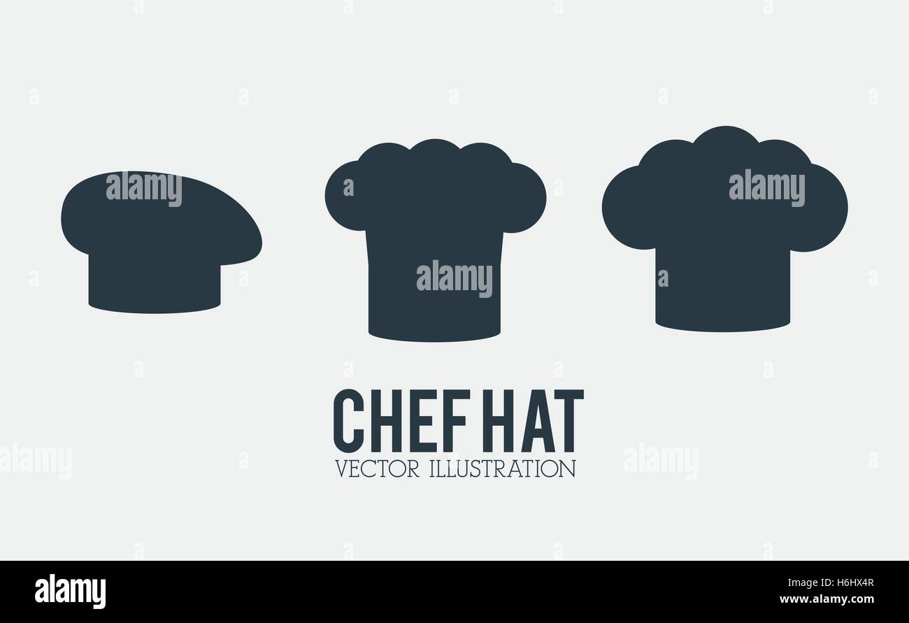 Chef hat icon set. Restaurant menu uniform and food theme. Vector ...