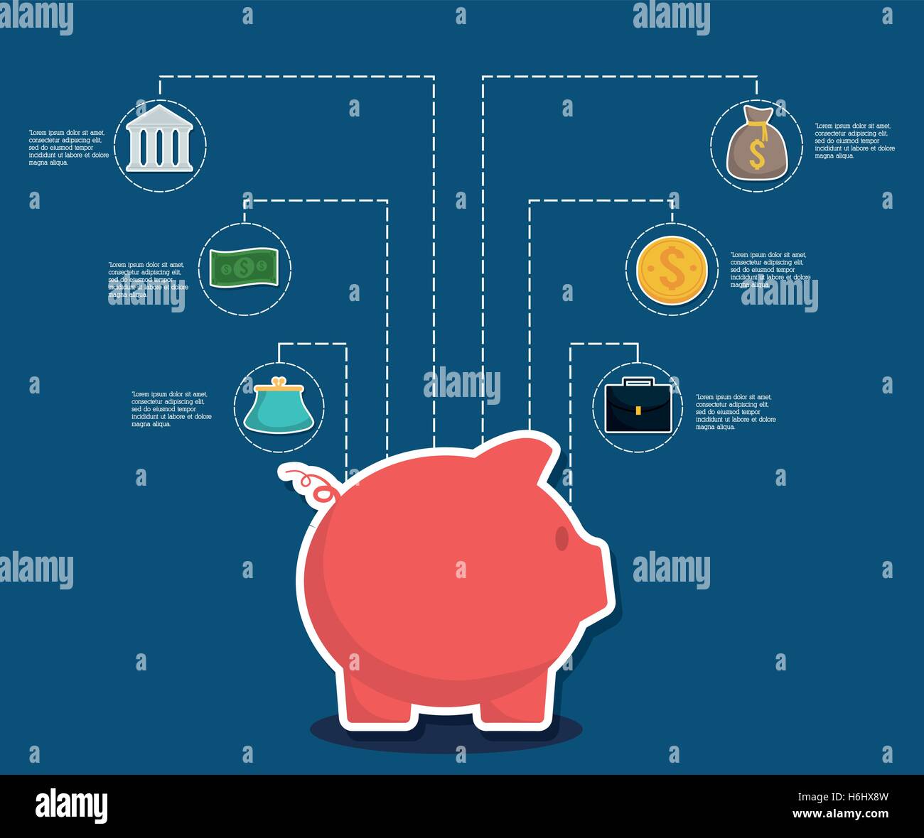 Money infographic suitcase bank piggy hi-res stock photography and ...