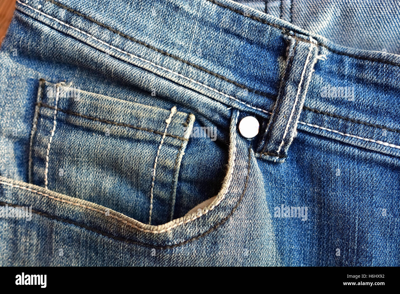 pocket in blue jeans trouser Stock Photo - Alamy