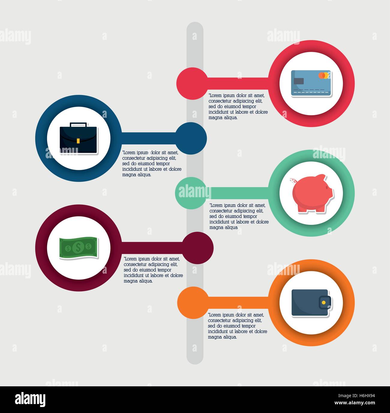 Credit card piggy bill and wallet. Infographic Money financial item ...