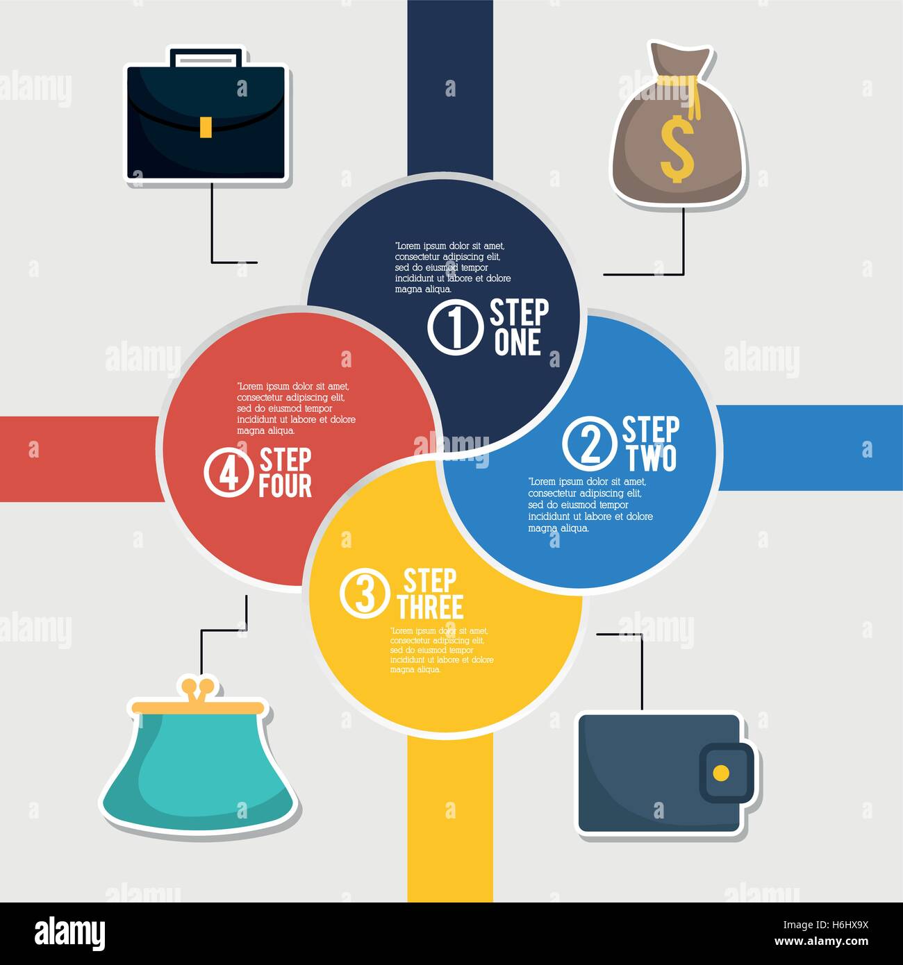 Puse suitcase and bag. Infographic Money financial item commerce market ...