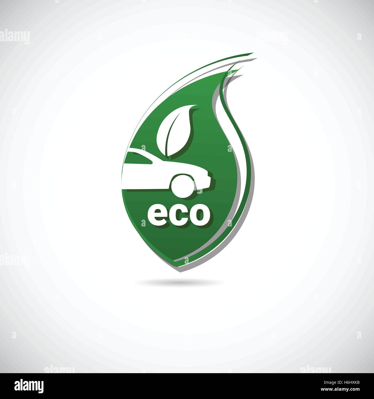 Eco Electric Car Friendly Environment Machine Web Icon Green Logo Flat ...