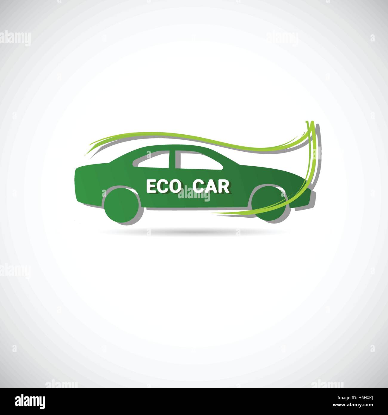 Eco Electric Car Friendly Environment Machine Web Icon Green Logo Flat ...