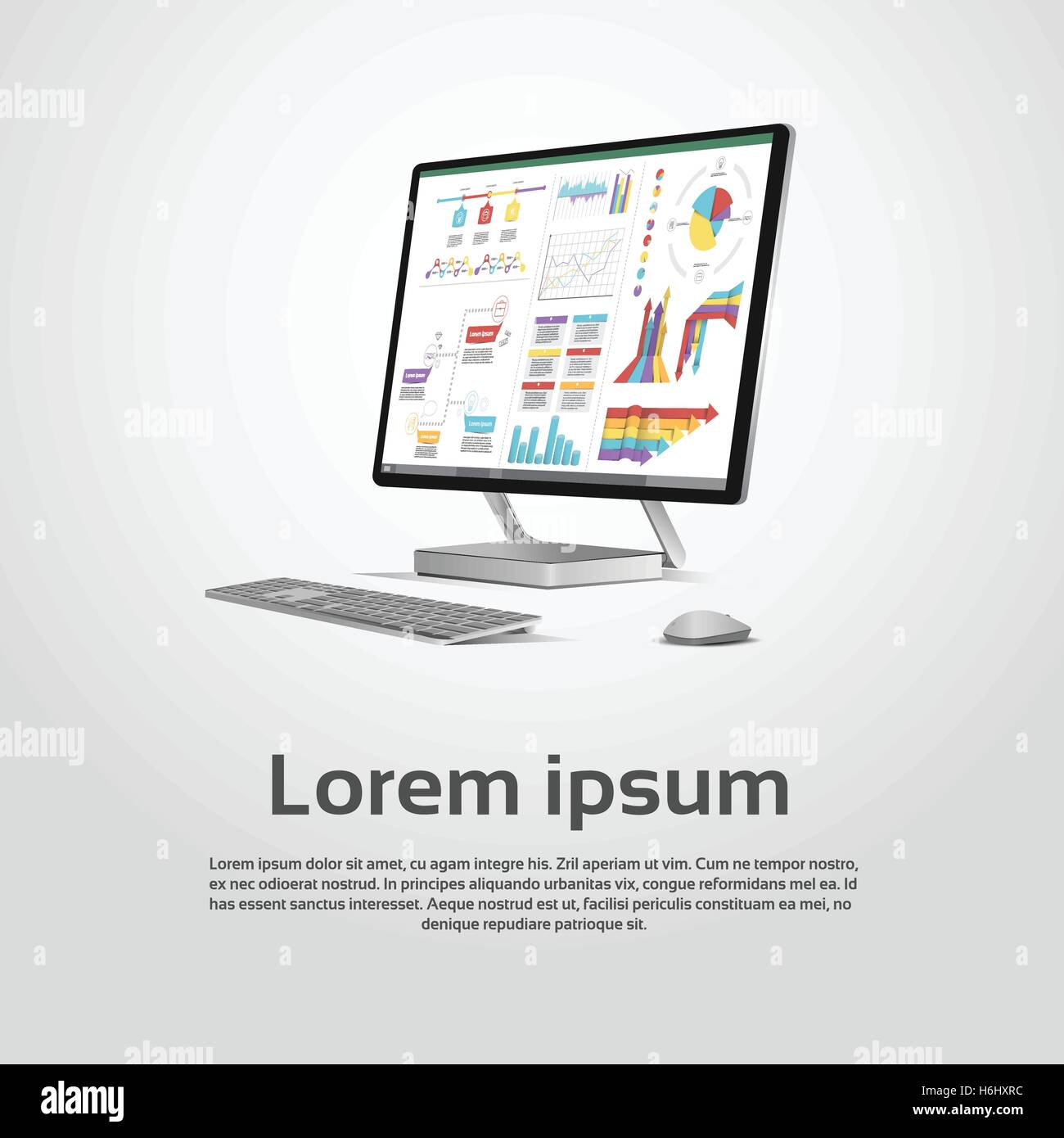 Desktop Logo Modern Computer Workstation Icon Monitor Financial Graph ...