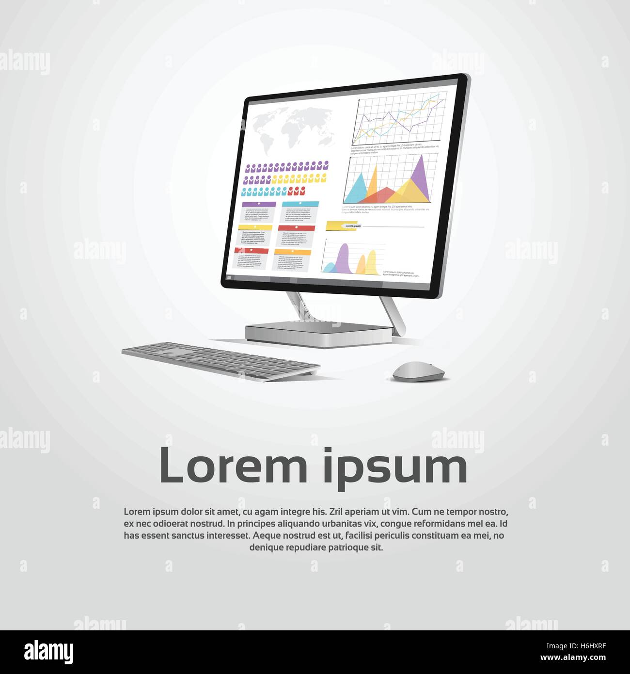 Desktop Logo Modern Computer Workstation Icon Monitor Financial Graph ...