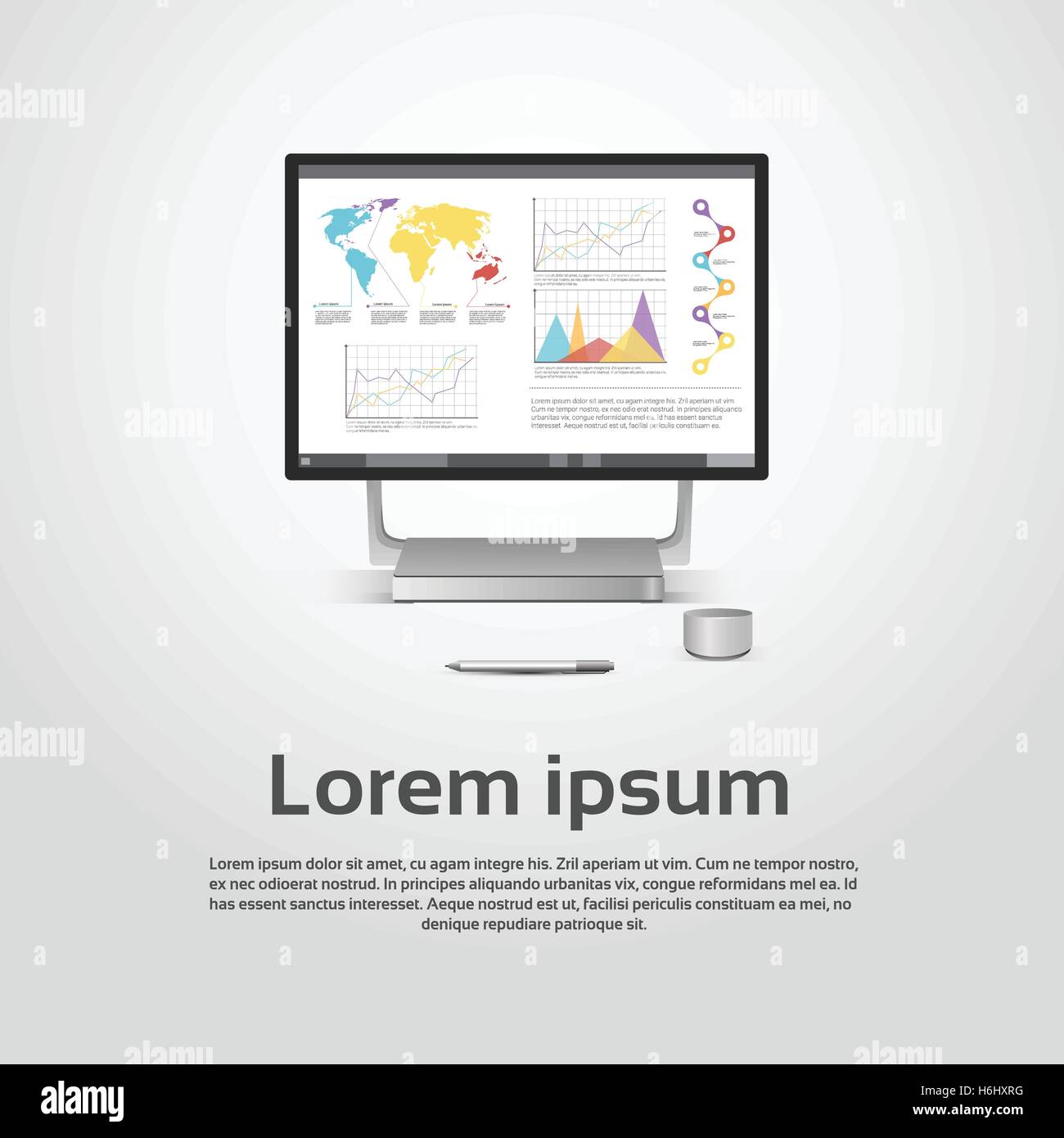 Desktop Logo Modern Computer Workstation Icon Monitor Financial Graph ...