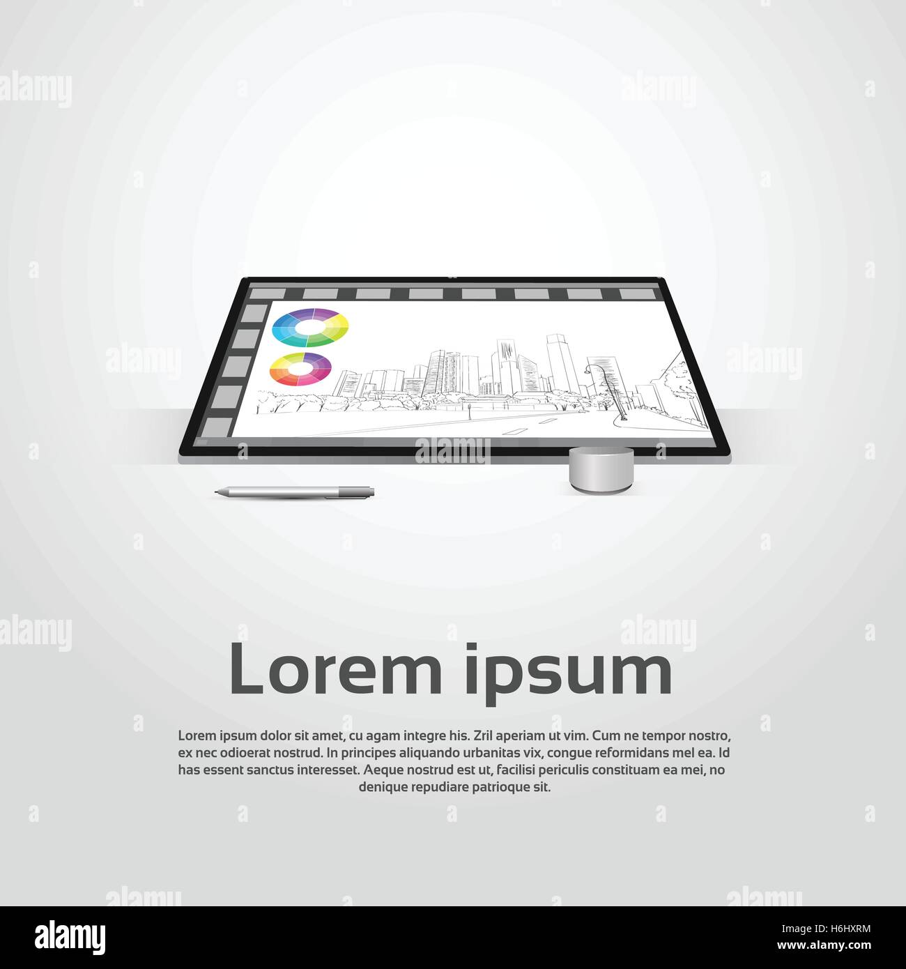 Desktop Logo Modern Computer Workstation Icon Monitor Financial Graph ...