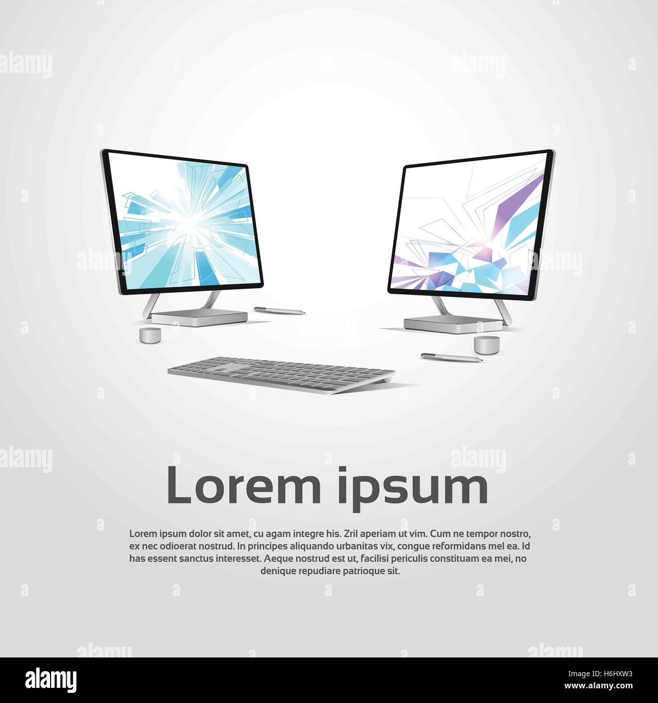 Desktop Logo Modern Computer Workstation Icon Vector Illustration Stock ...