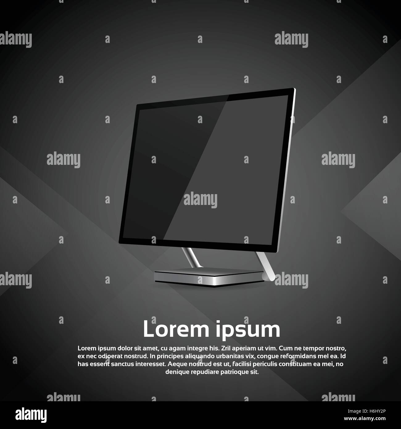 Desktop Monitor Workstation Blank Empty Screen Vector Illustration ...