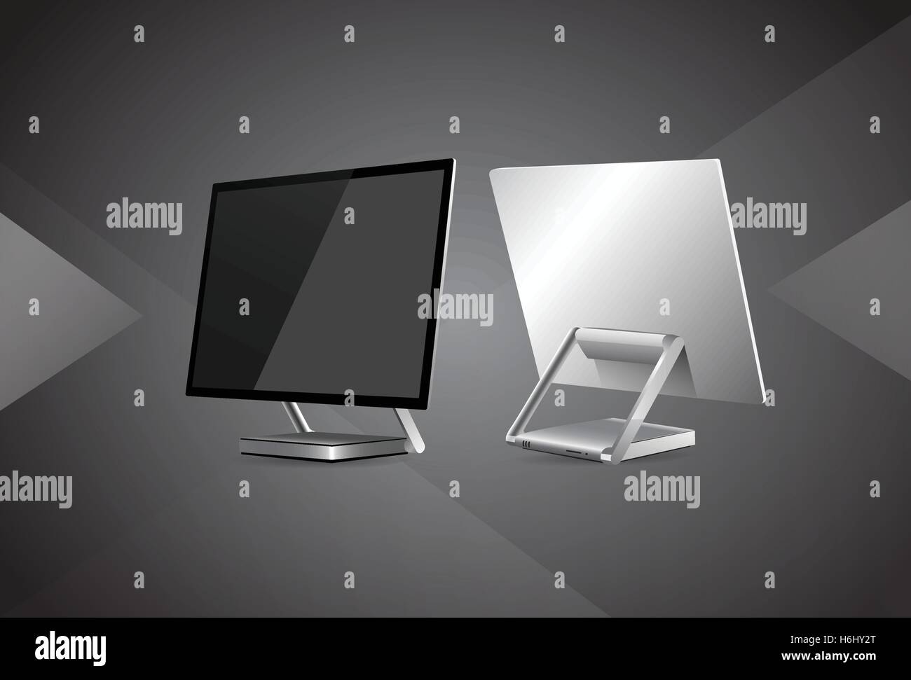 Desktop Monitor Workstation Blank Empty Screen Vector Illustration ...